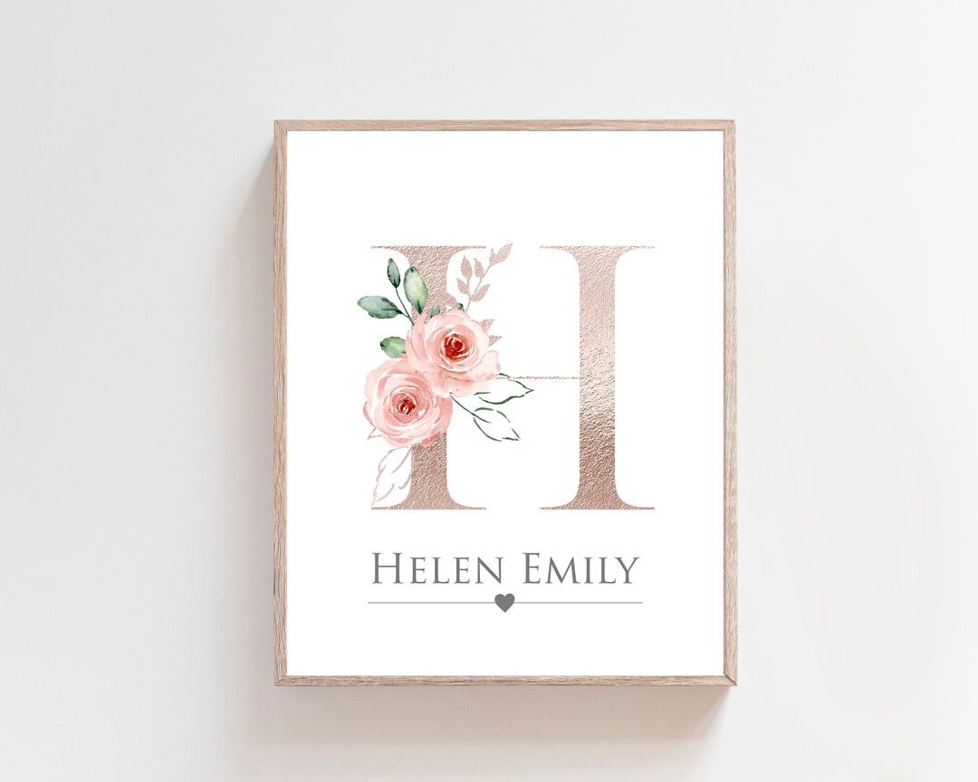 Personalised Name Print - Custom Name Print - Blush Pink Wall Art ...