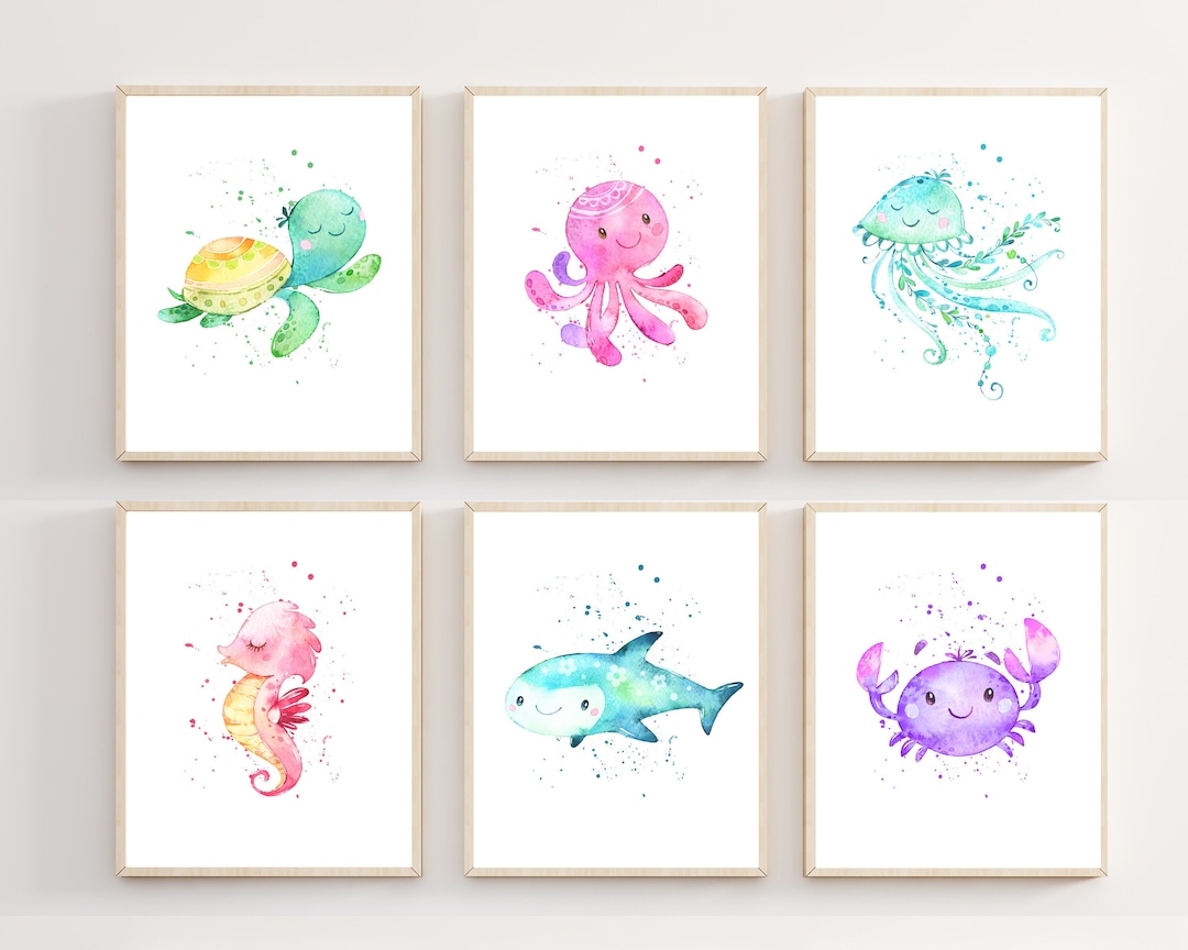 Sea Animal Prints - Nursery Decor - Nursery Ocean Prints - Sea ...