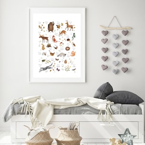 Animal ABC Poster - Woodland Alphabet - Printable Wall Art - Woodland ...