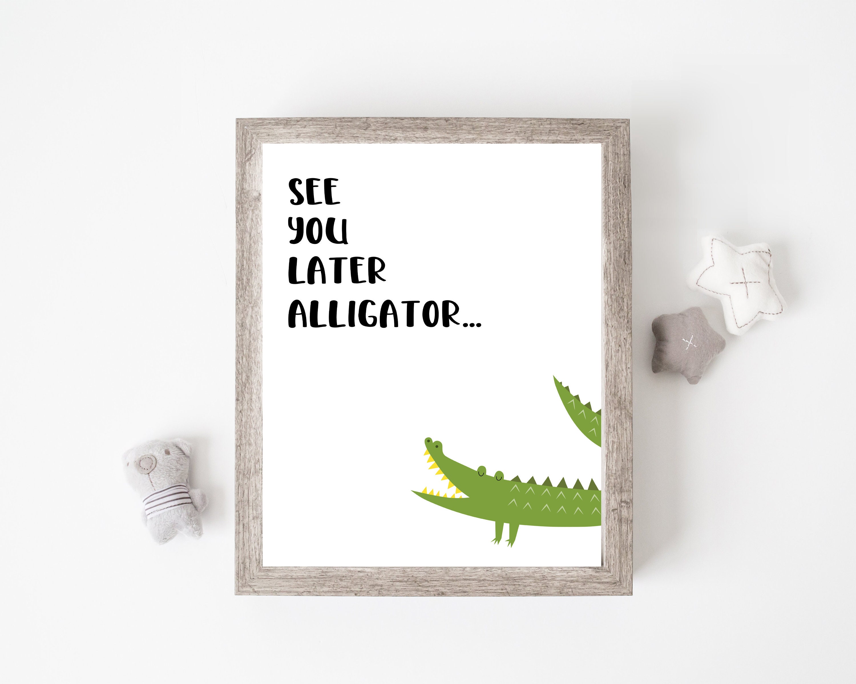 Alligator wall art See you later alligator art print | Etsy