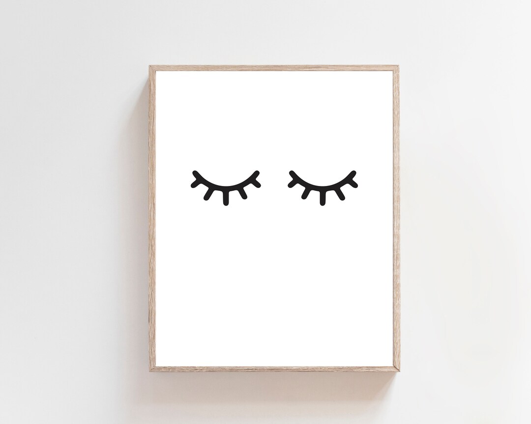 Eyelashes Art Print Bedroom Wall Art Black and White Wall Art Modern ...