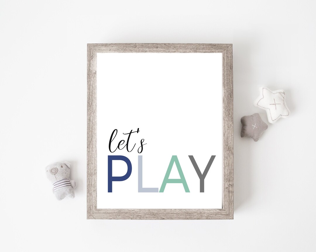 Lets Play Print - Playroom Wall Art - Playroom Prints - Playroom Wall ...