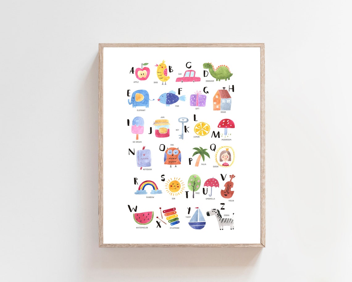 Alphabet Printable Alphabet Poster Kids Alphabet - Etsy