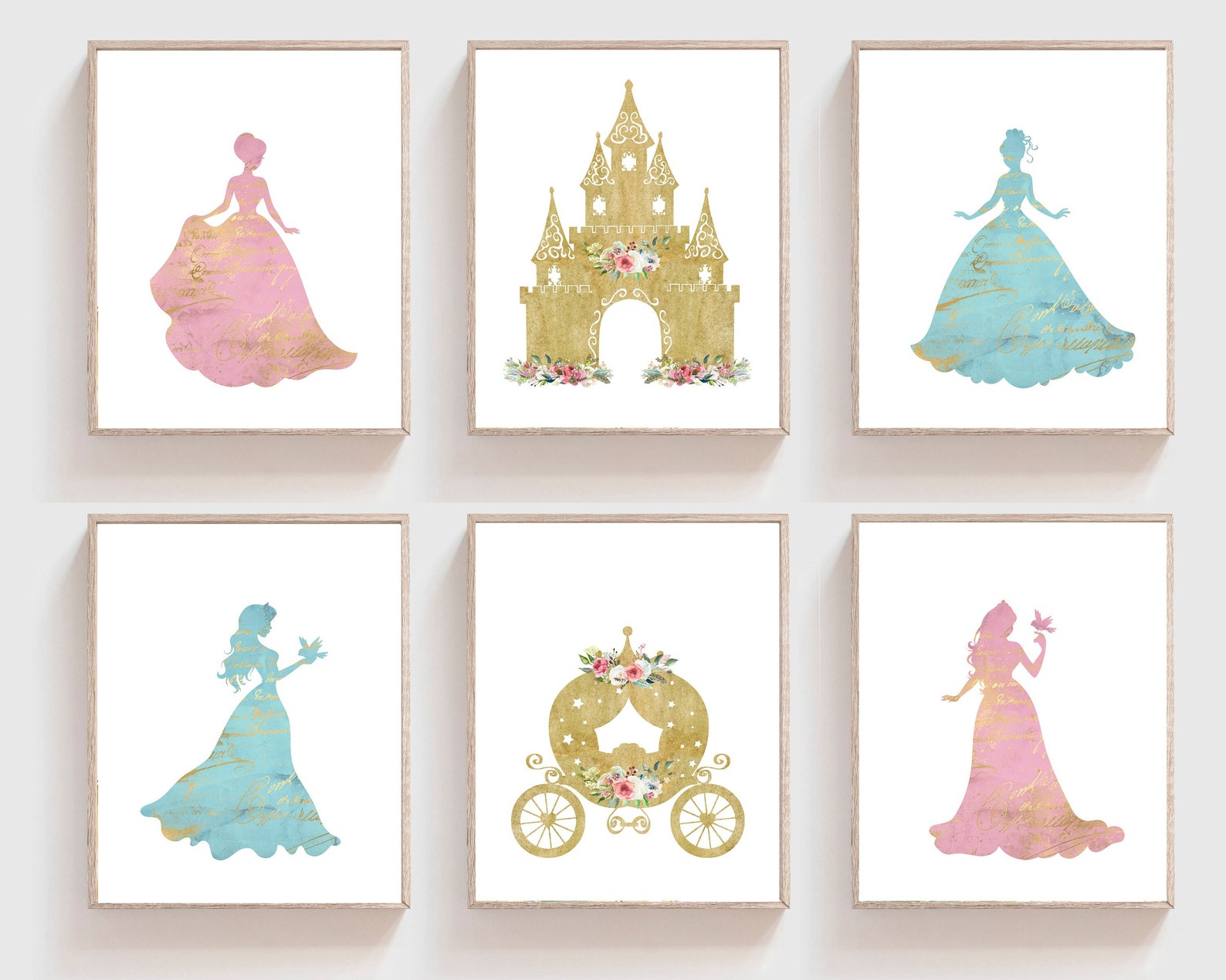 Princess Prints Princess Wall Art Princess Nursery Girls - Etsy