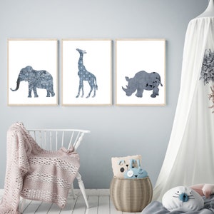 Printable Safari Animals - Baby Boy Nursery Art - Watercolor Safari ...
