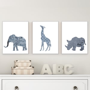 Printable Safari Animals - Baby Boy Nursery Art - Watercolor Safari ...