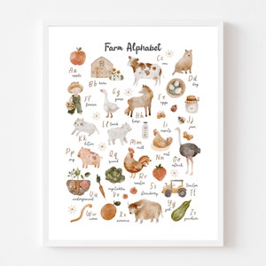 Farm Alphabet - Nursery Farm Print - Nursery Farm Decor - Nursery Decor ...