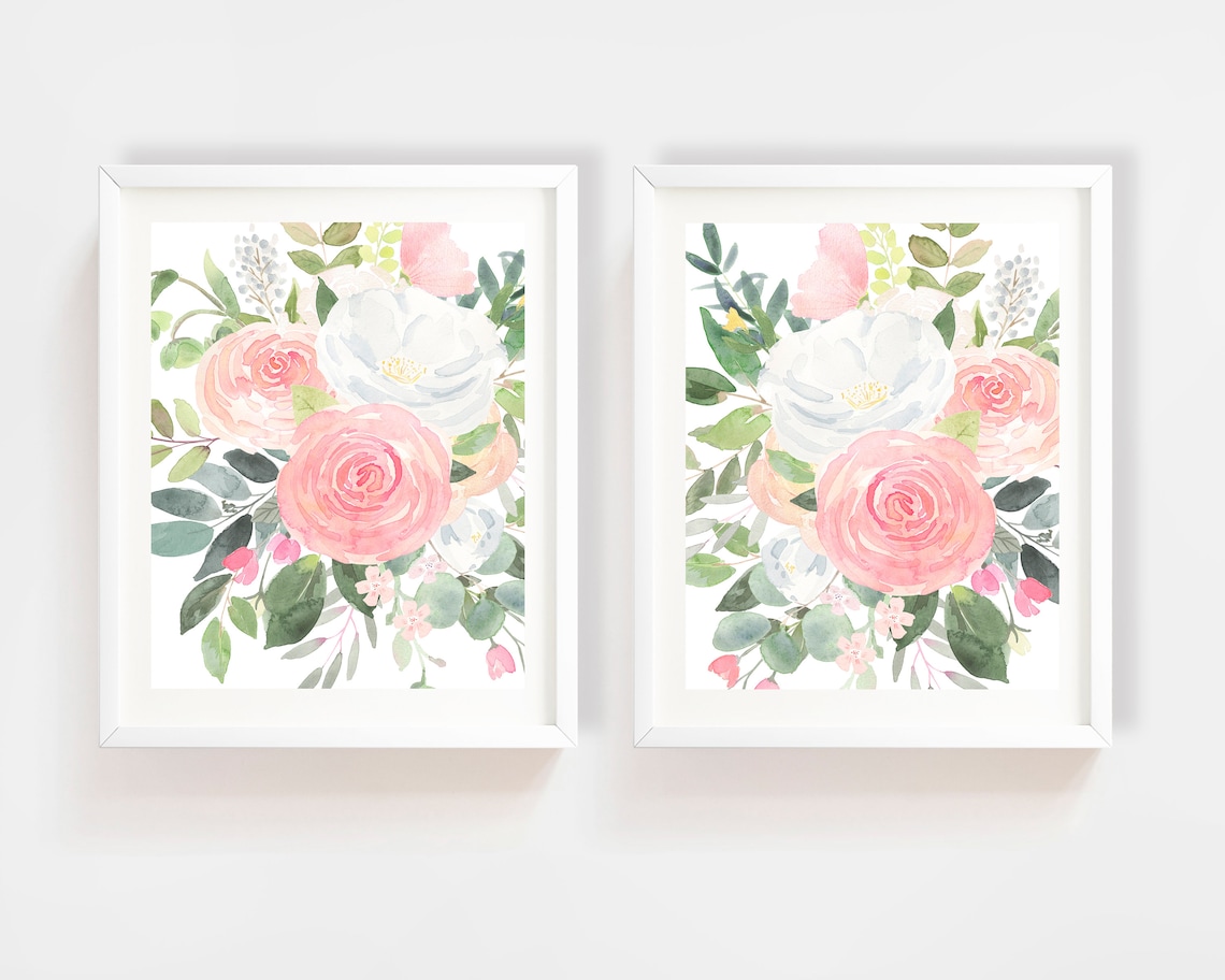 Farmhouse Nursery Decor Blush Pink Florals Pink Flowers | Etsy