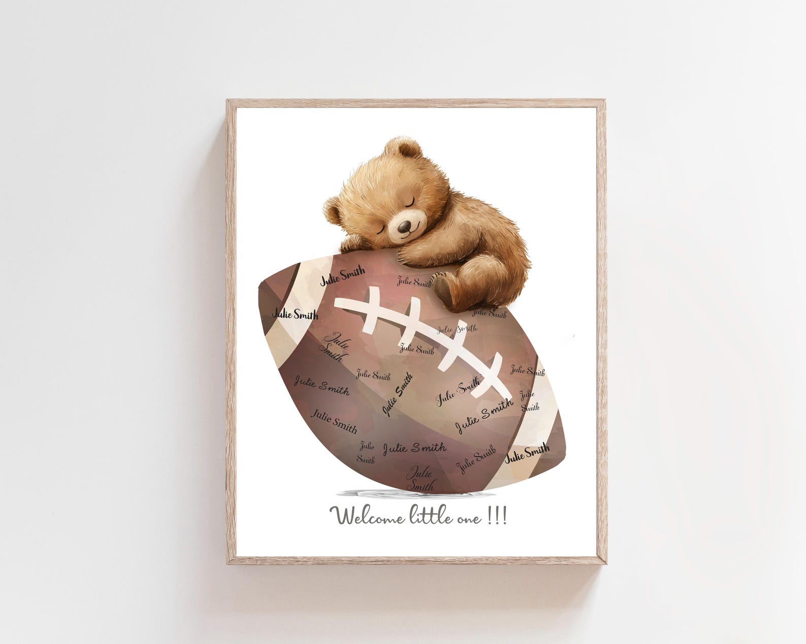 Teddy Bear Guest Book - Football Baby Shower - Football Guestbook ...