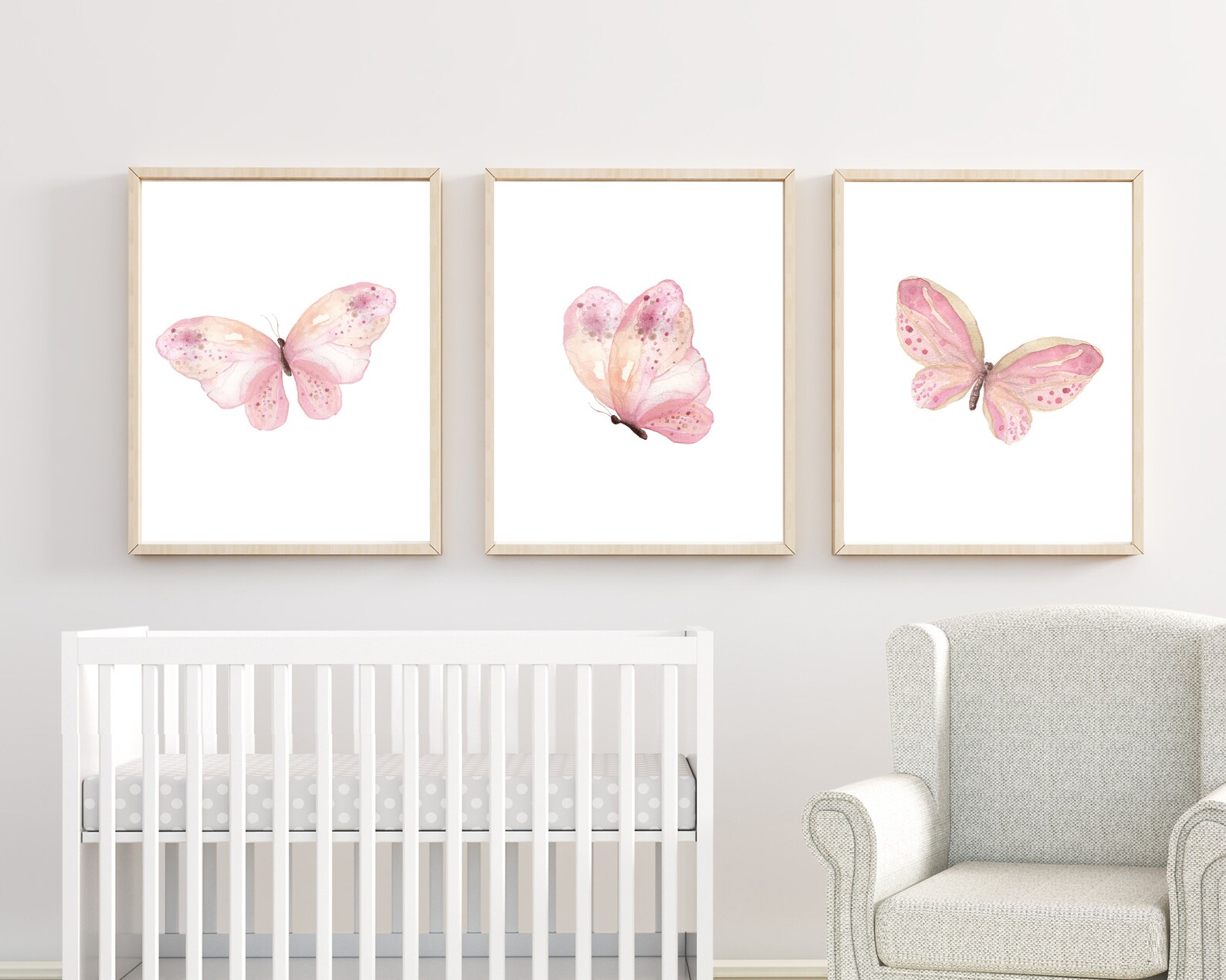 Pink Butterfly Print Girls Bedroom Decor Butterfly Art - Etsy