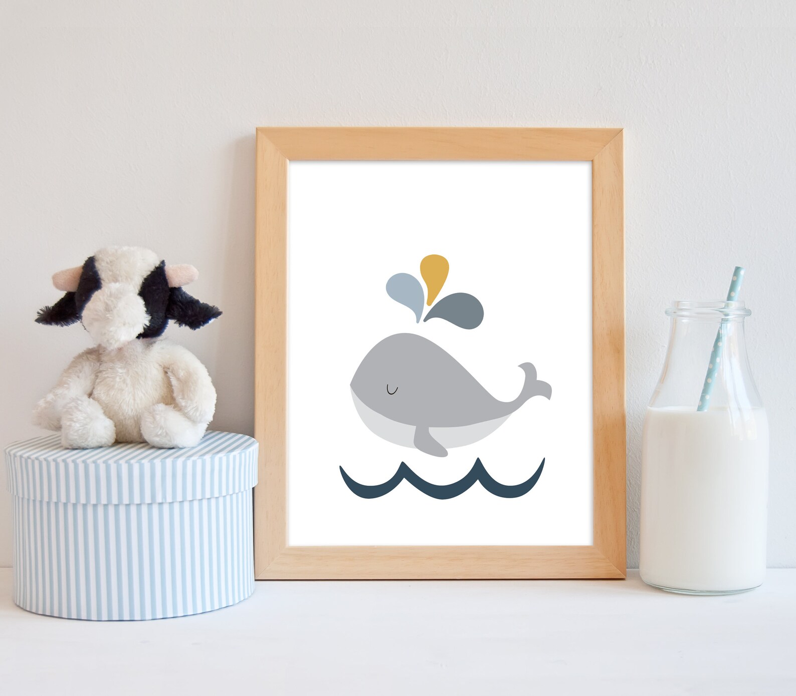 Whale Nursery Print Whale Art Print Neutral Nursery Prints | Etsy