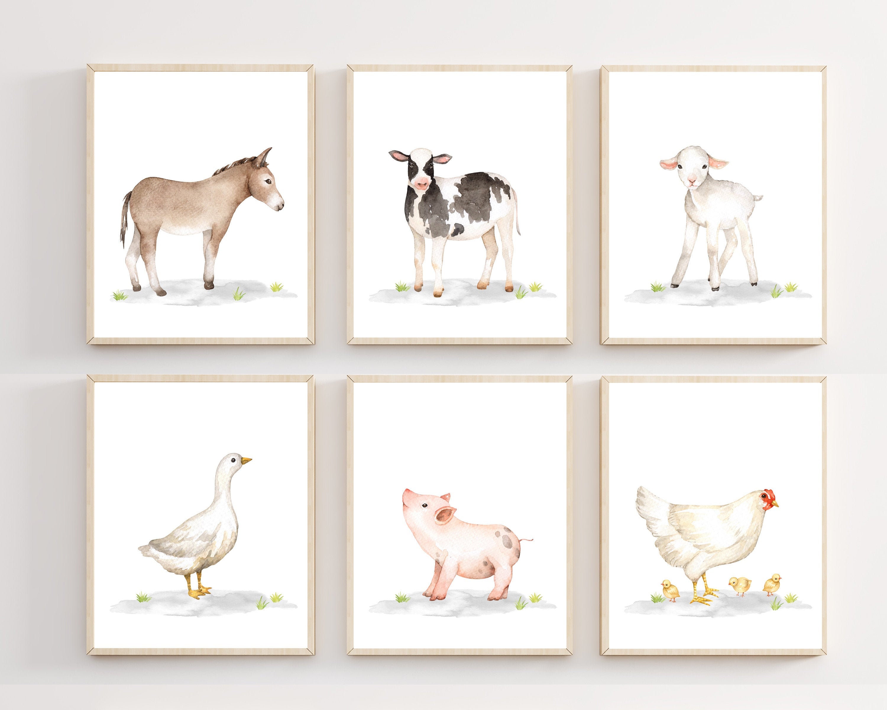 Farm Animals Print - Watercolor Farm Animals - Printable Farm Animals ...