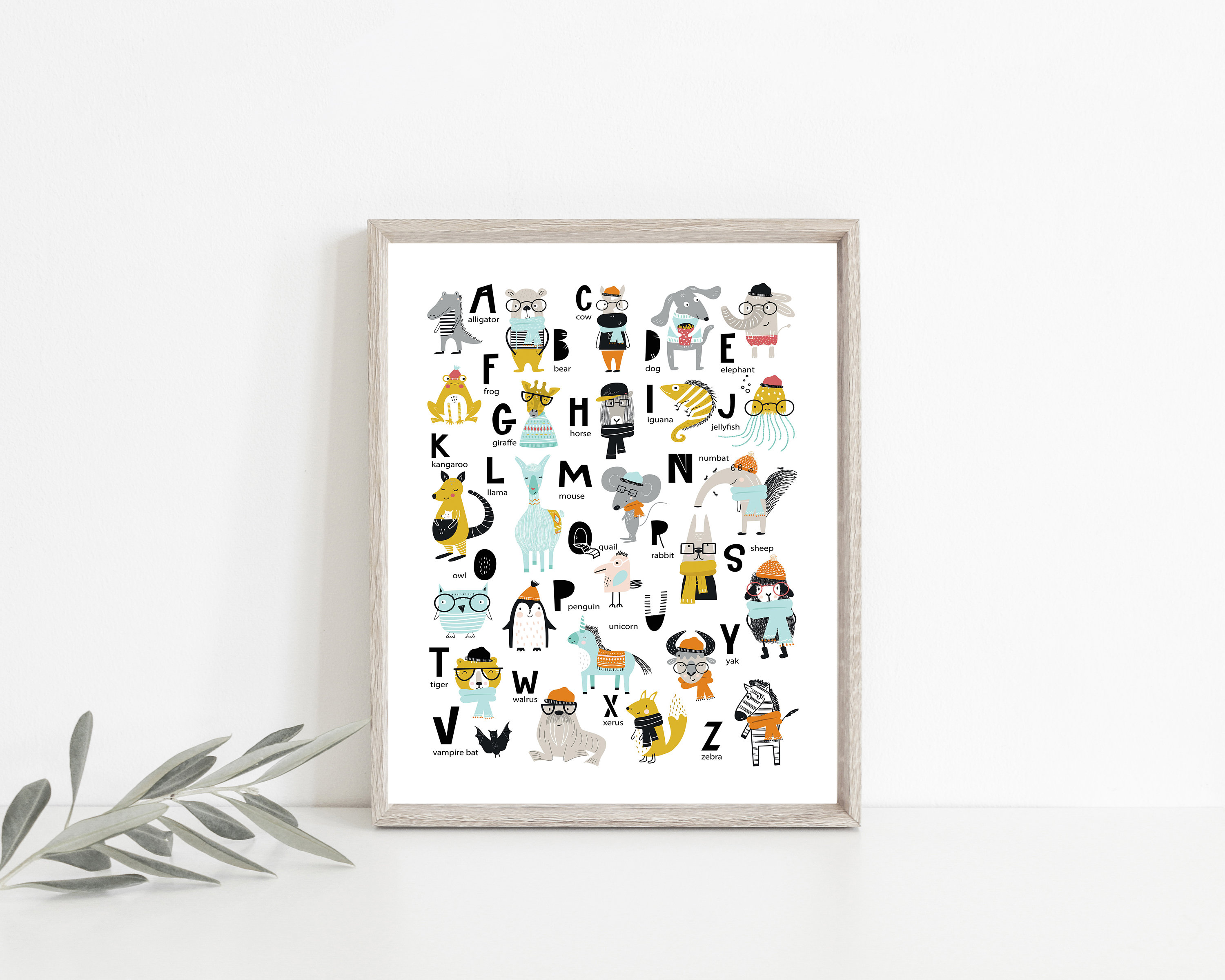 Kids Alphabet Wall Art Alphabet poster suits and kids | Etsy