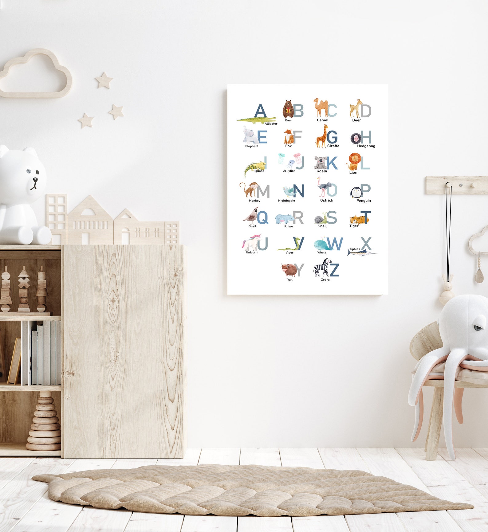 Animal Alphabet Print Alphabet Poster Printable Alphabet - Etsy