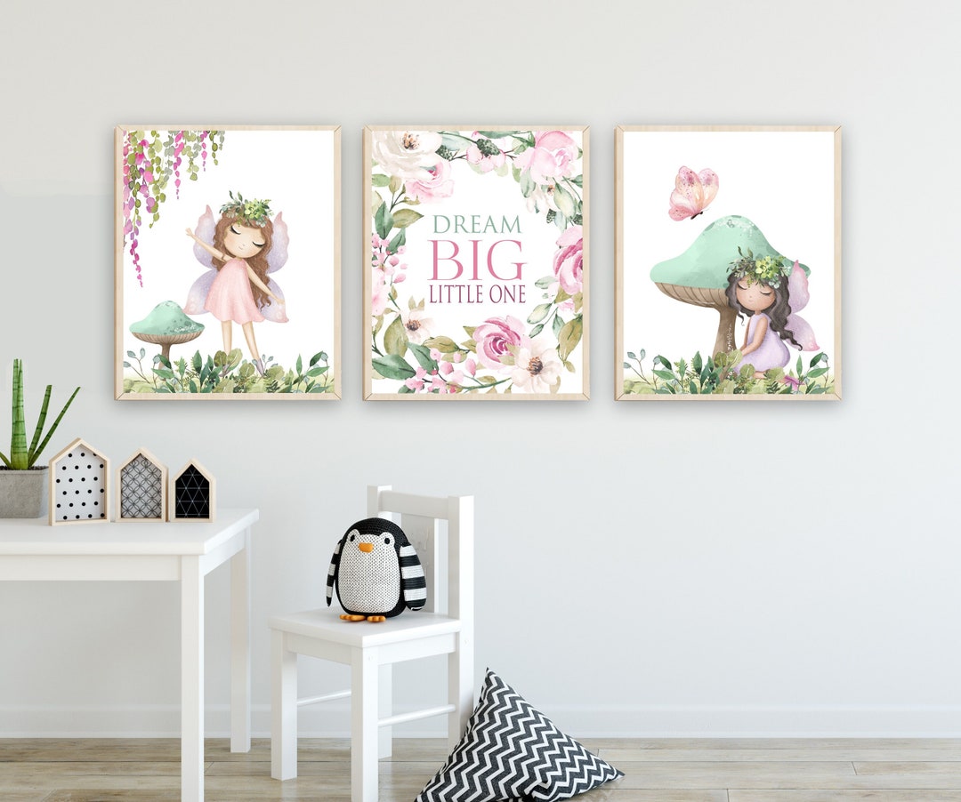 Fairy Wall Art - Fairy Nursery Decor - Fairy Art Print Set - Enchanted ...