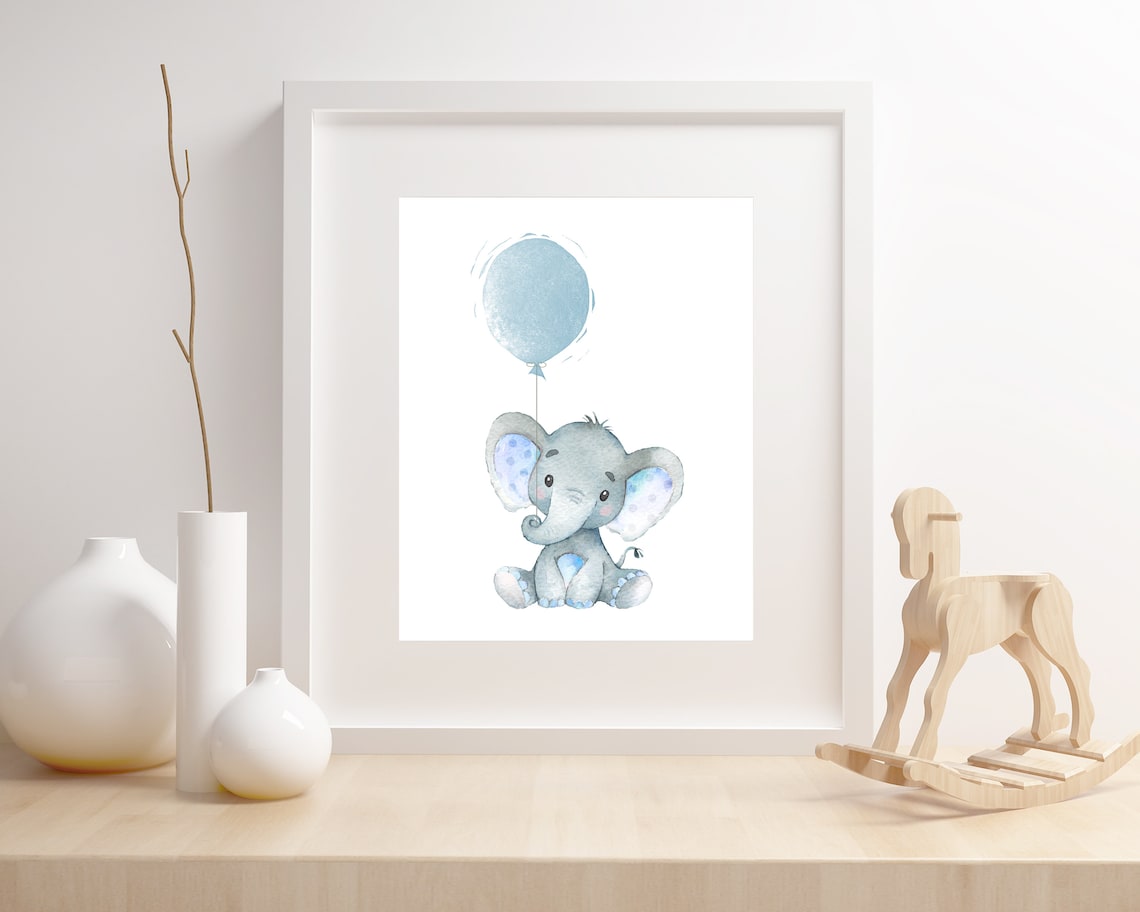 Elephant Nursery Wall Art Baby Boys Decor Print Boys Jungle - Etsy