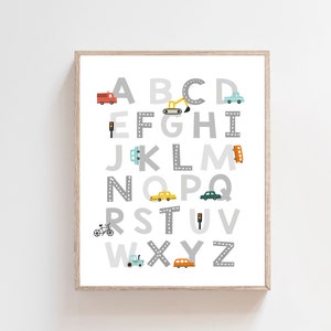 Transportation Alphabet - Baby Boy Nursery - Car Alphabet - ABC Wall ...