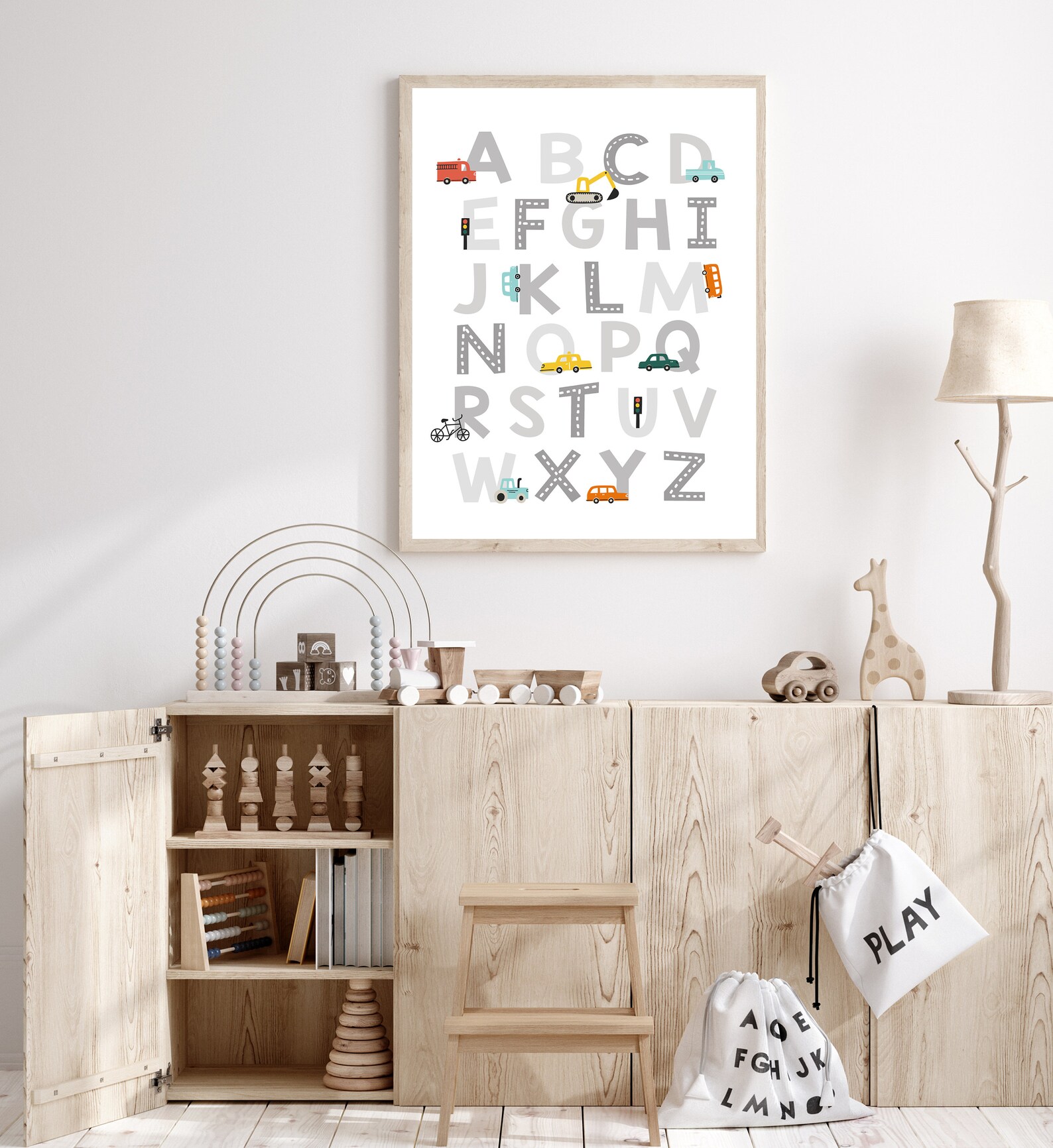 Transportation Alphabet - Baby Boy Nursery - Car Alphabet - ABC Wall ...
