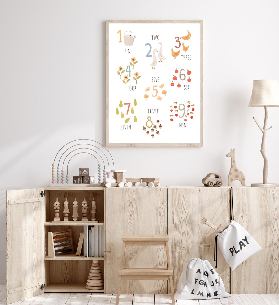 Numbers Wall Art - Numbers Print - Numbers for Nursery - Numbers Poster ...