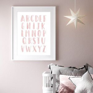 Alphabet Poster - Alphabet for Nursery - Alphabet Print - Pink Nursery ...