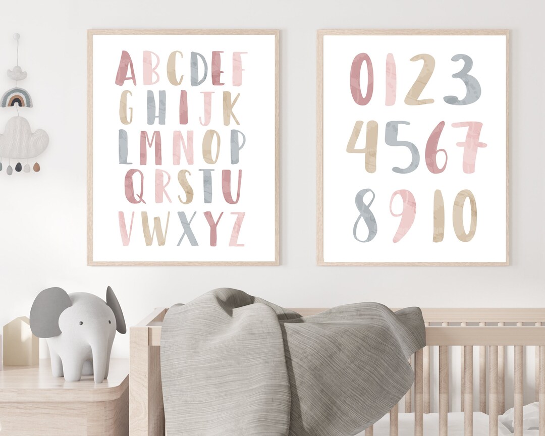 Alphabet and Numbers Print - Alphabet Poster - Abc Poster - Number ...