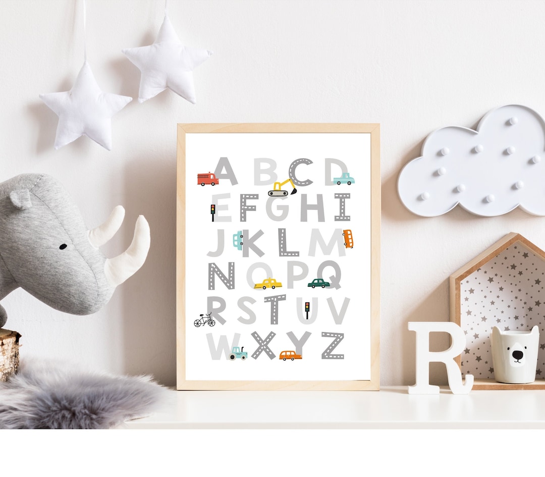 Transportation Alphabet - Baby Boy Nursery - Car Alphabet - ABC Wall ...