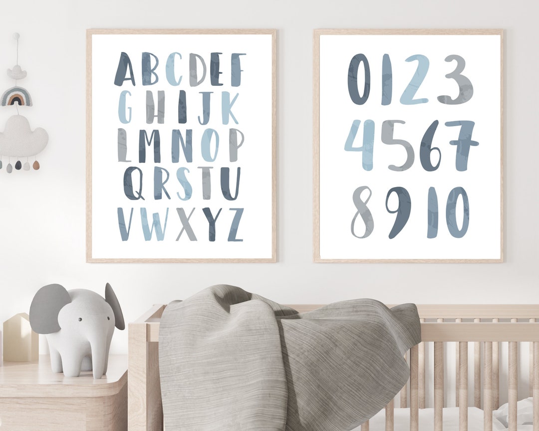 Alphabet Wall Art - Alphabet Print - Boy Alphabet Poster - ABC Wall Art ...