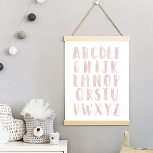 Alphabet Poster - Alphabet for Nursery - Alphabet Print - Pink Nursery ...