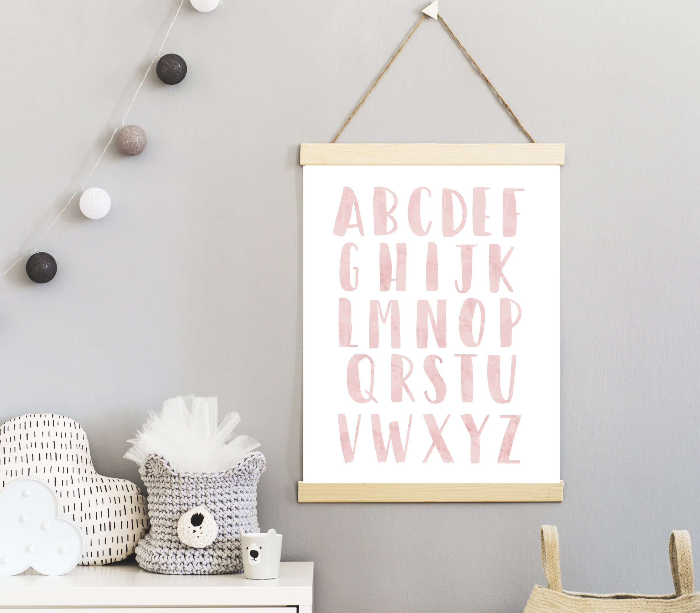Alphabet Poster Alphabet for Nursery Alphabet Print Pink - Etsy Australia
