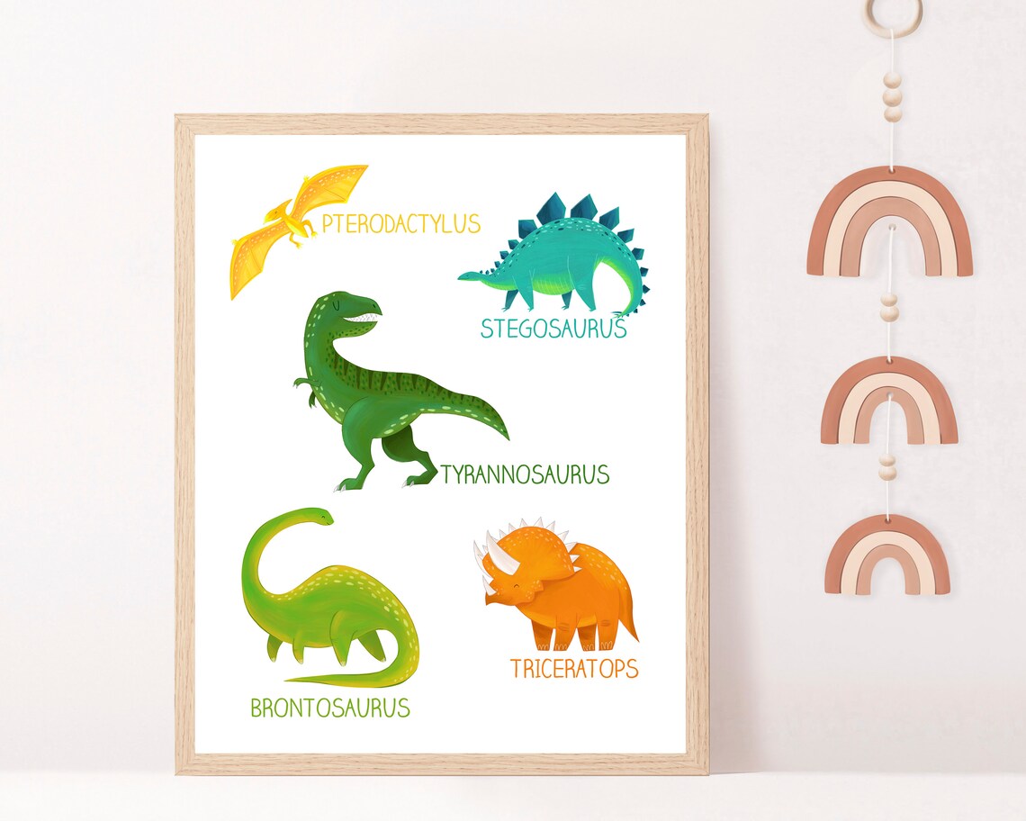 Dinosaur poster Dinosaur printable Toddler boy wall art | Etsy