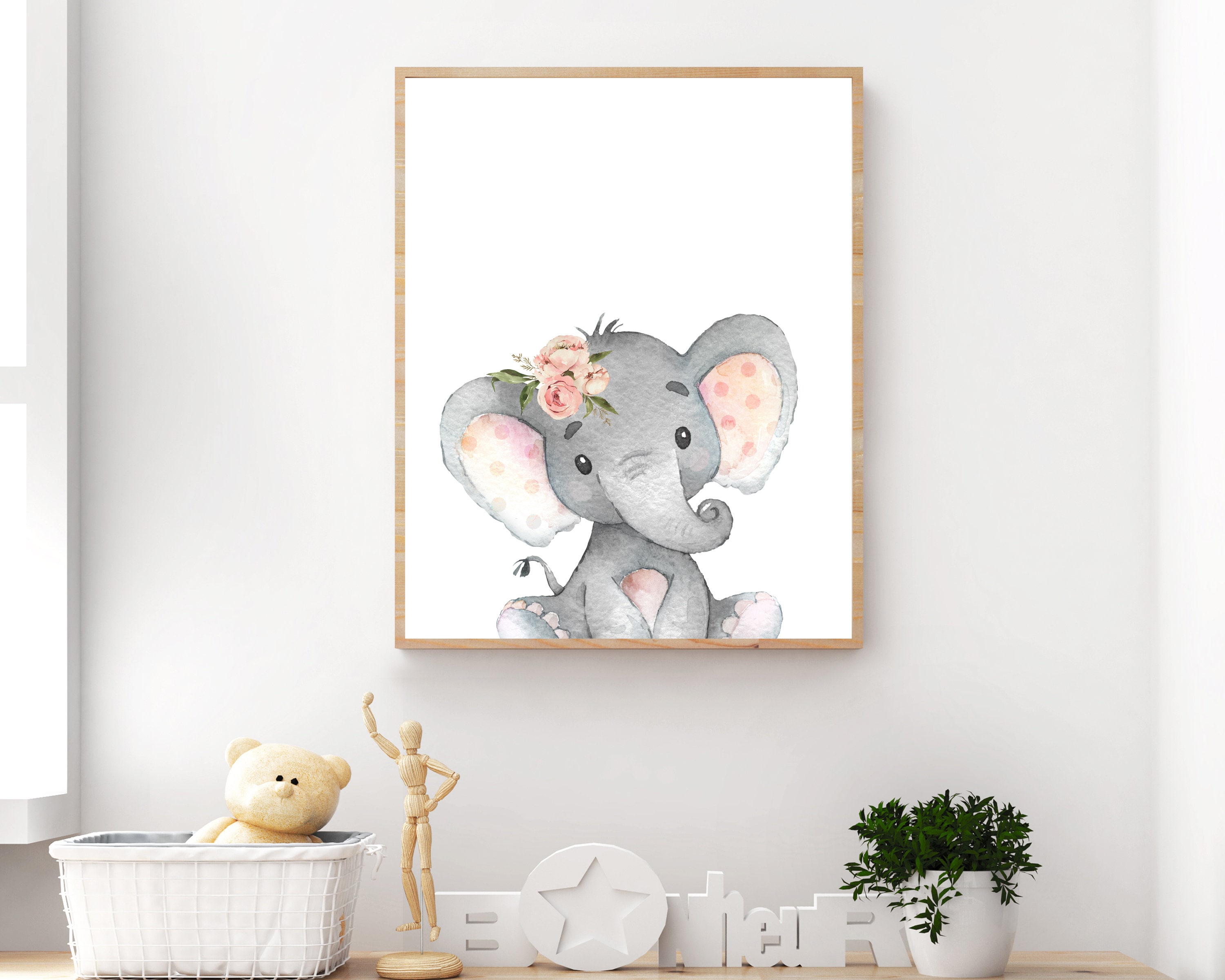 Baby Elephant print Printable elephant picture Elephant | Etsy