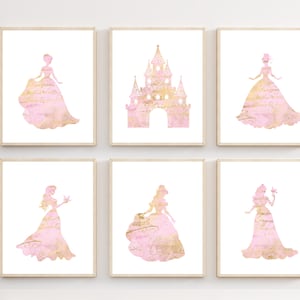 Princess Nursery Decor - Pink Princess Art Prints - Princess Wall Decor ...