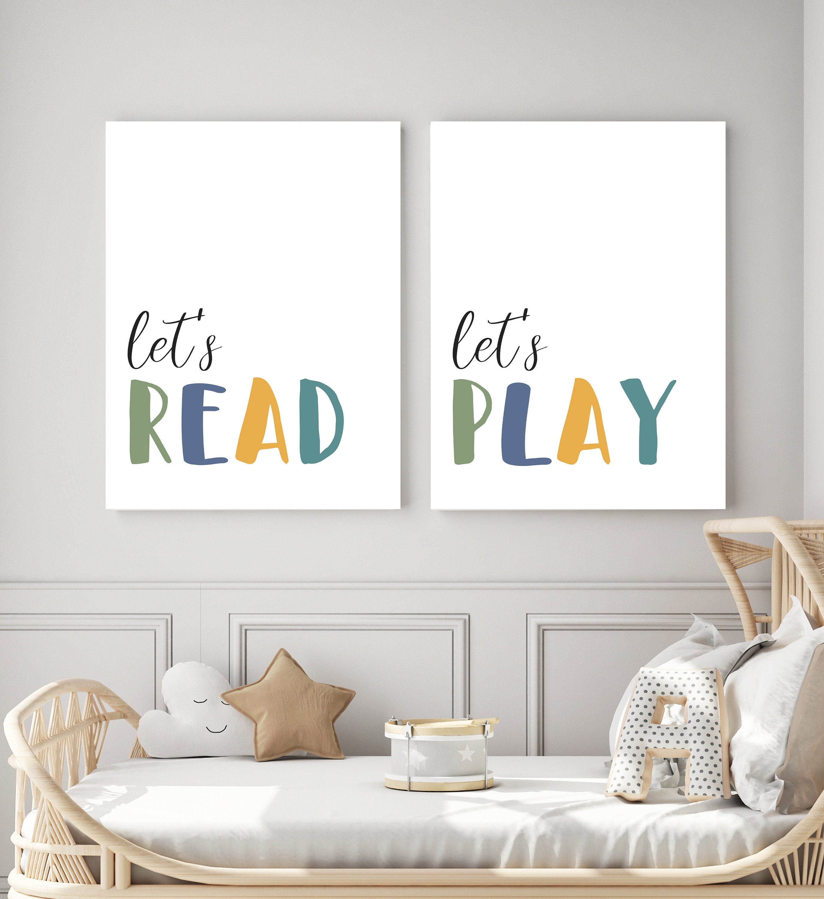 Lets Read Lets Play - Playroom Decor - Playroom Printable Art - Lets ...