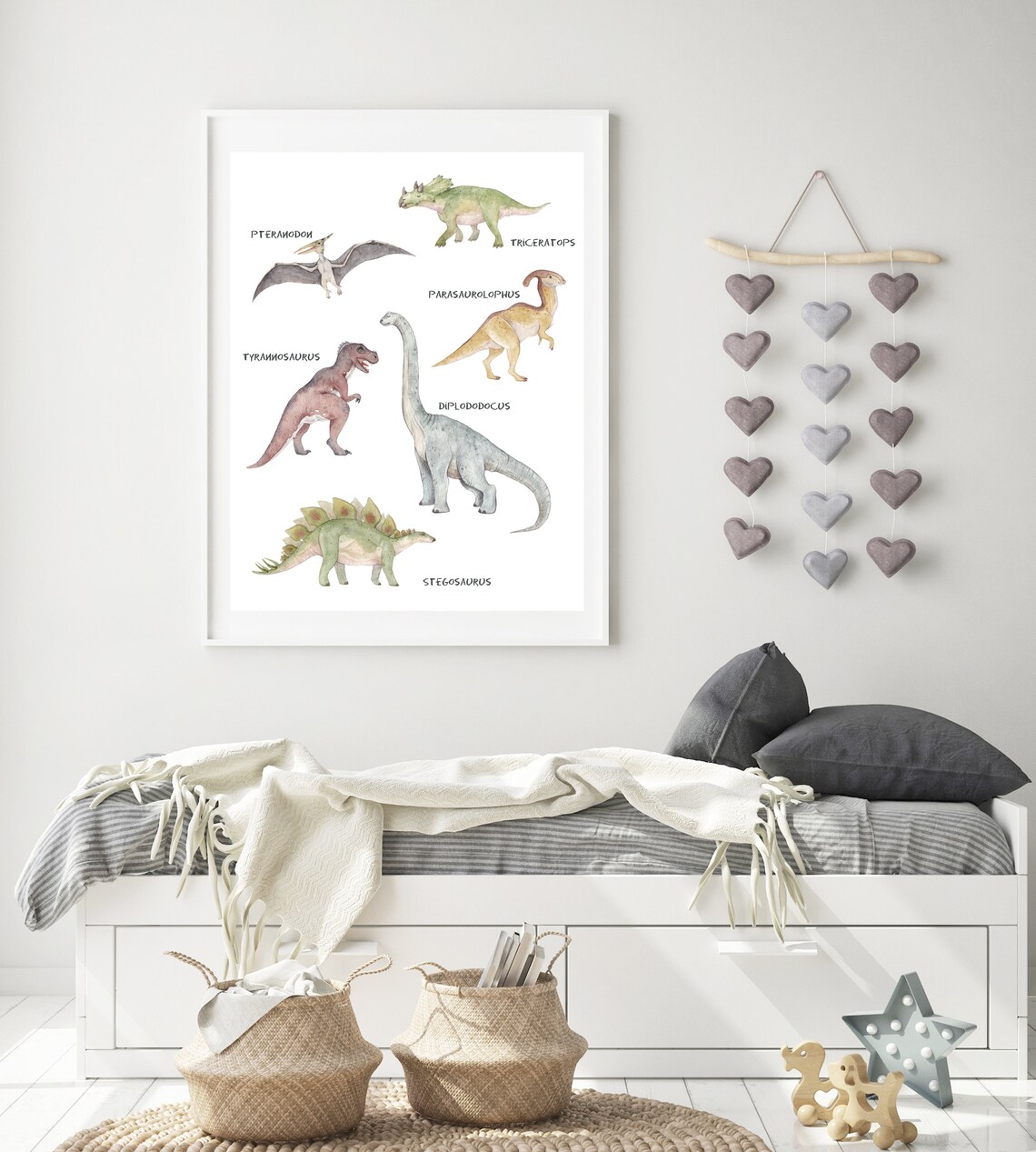 Dinosaur Decor Dinosaur Poster Watercolor Dinosaur | Etsy