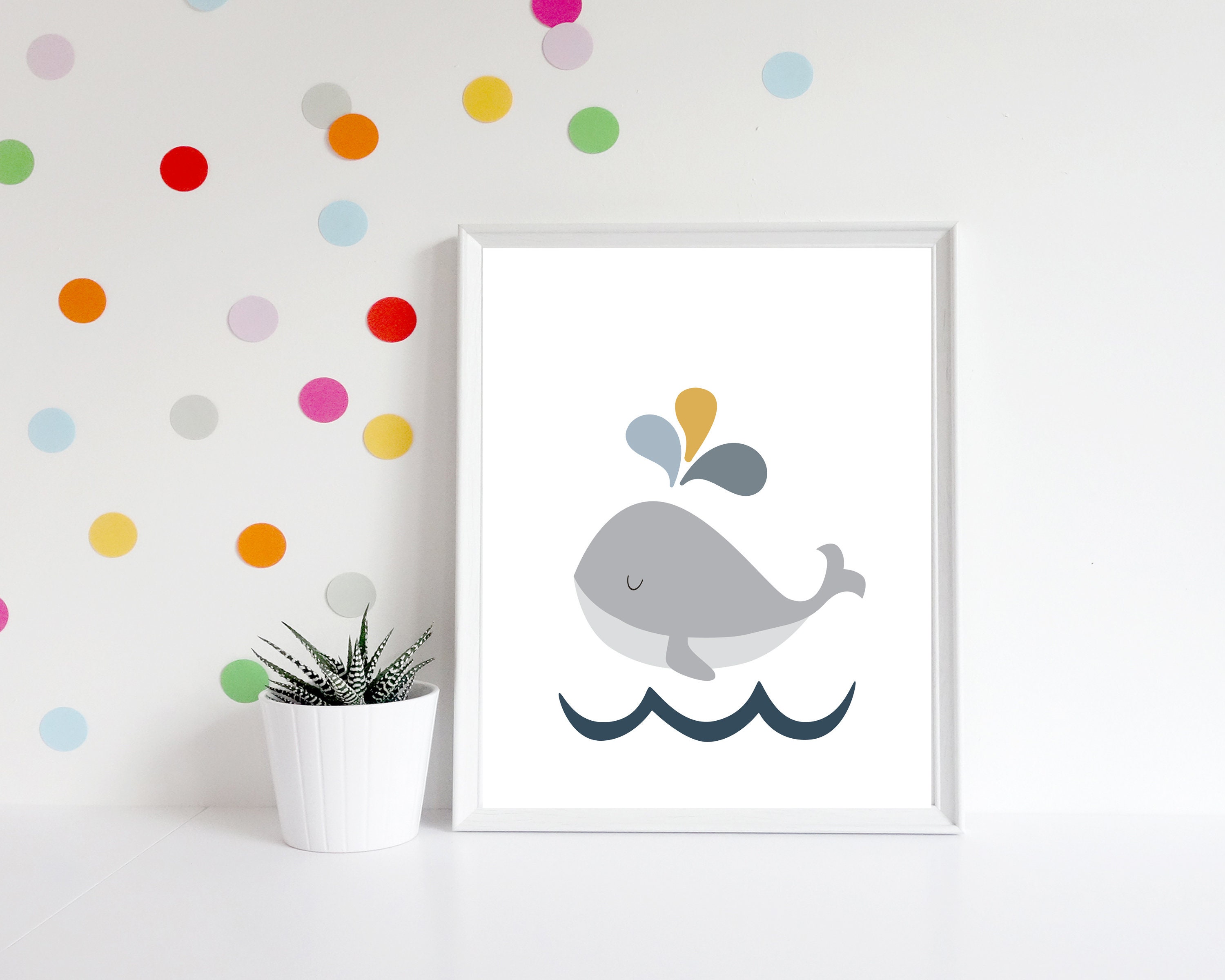 Whale Nursery Print Whale Art Print Neutral Nursery Prints | Etsy
