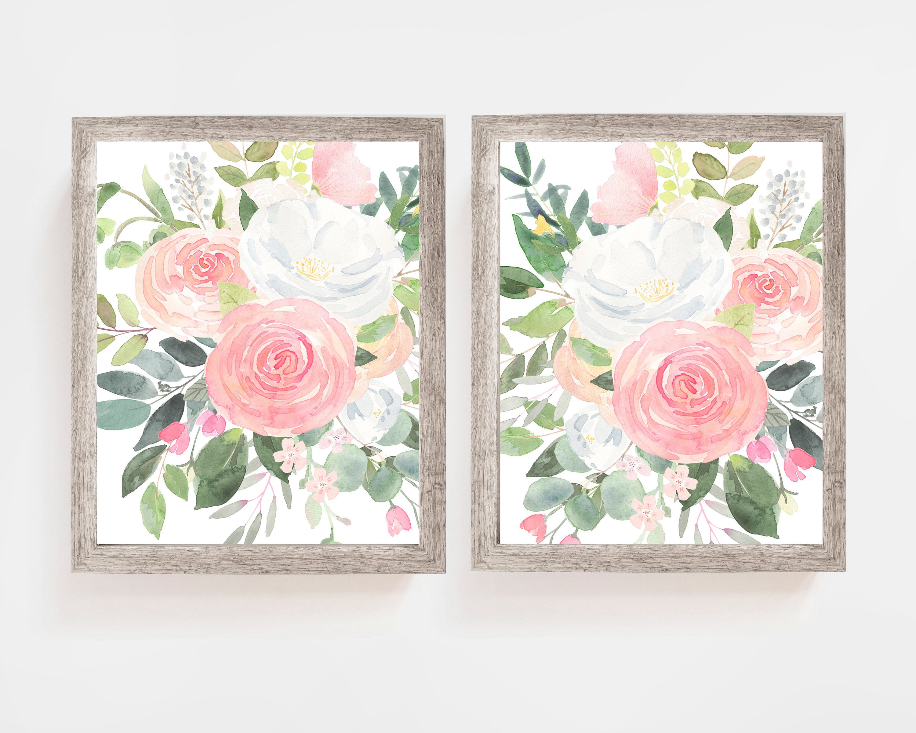 Farmhouse nursery decor Blush pink florals pink flowers | Etsy