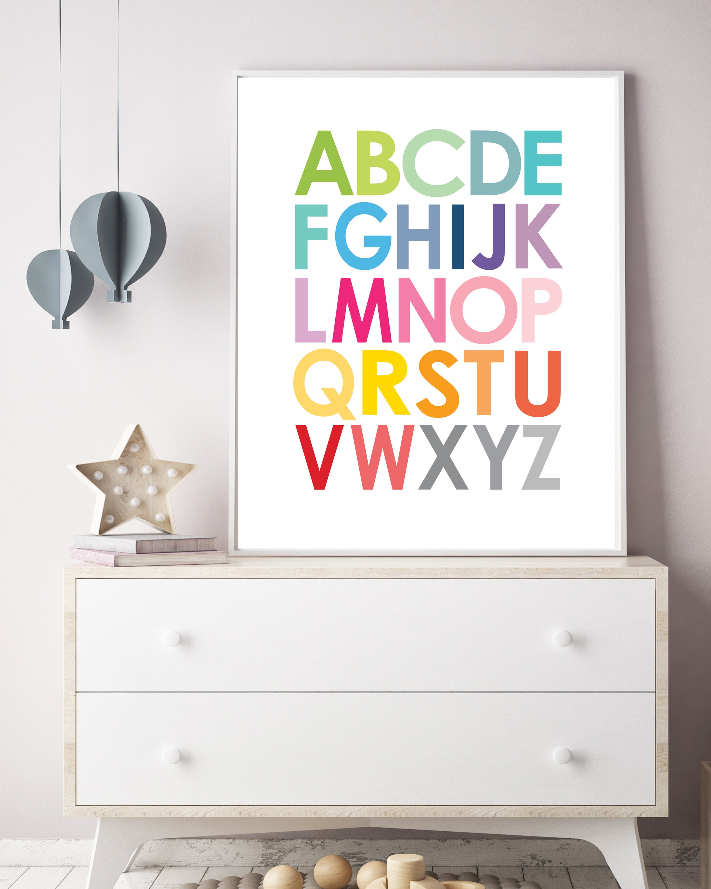 Colorful alphabet print ABC print Alphabet poster | Etsy