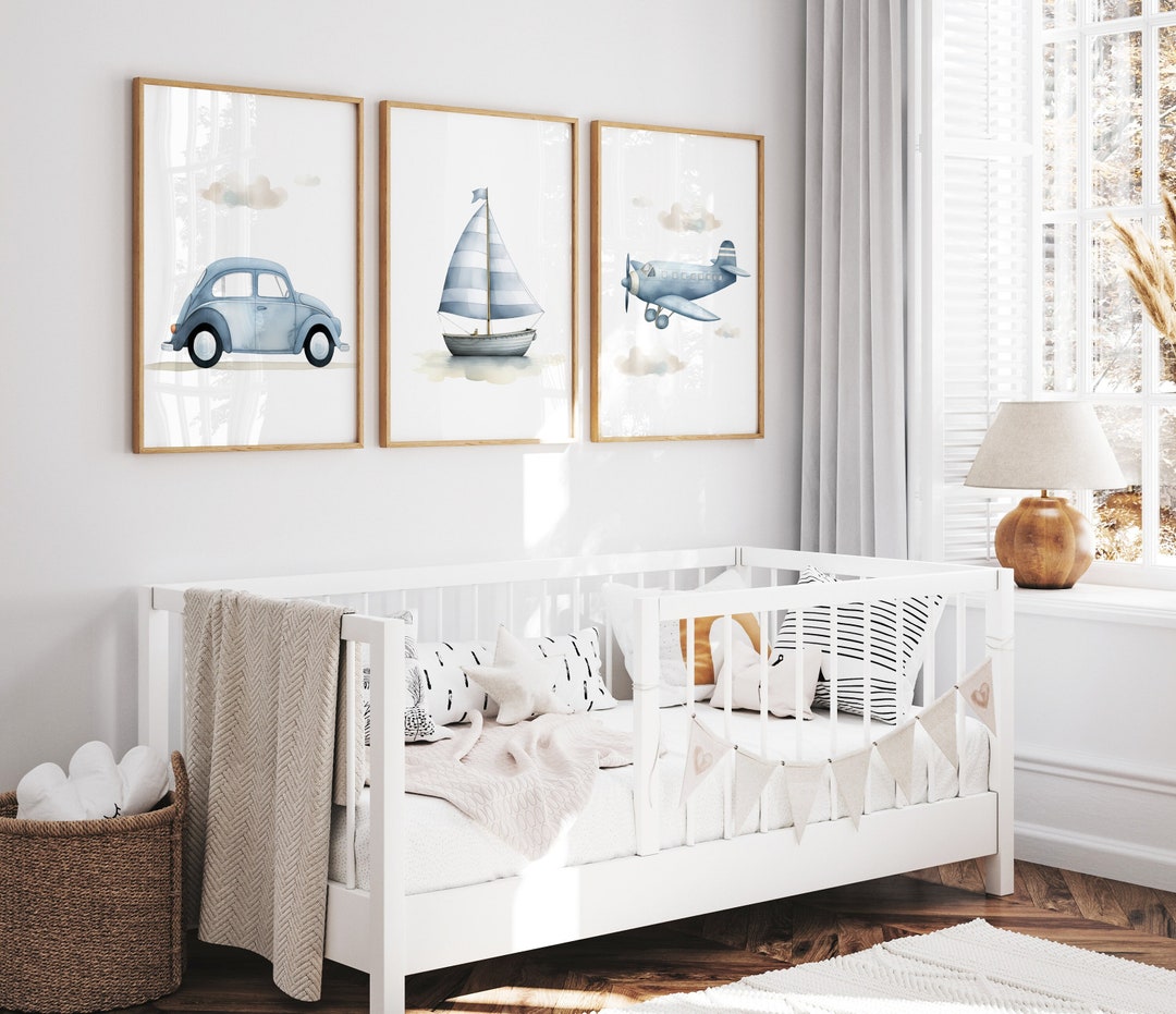 Boys Transport Vehicles, Cars, Boats and Planes Print, Boys Playroom ...