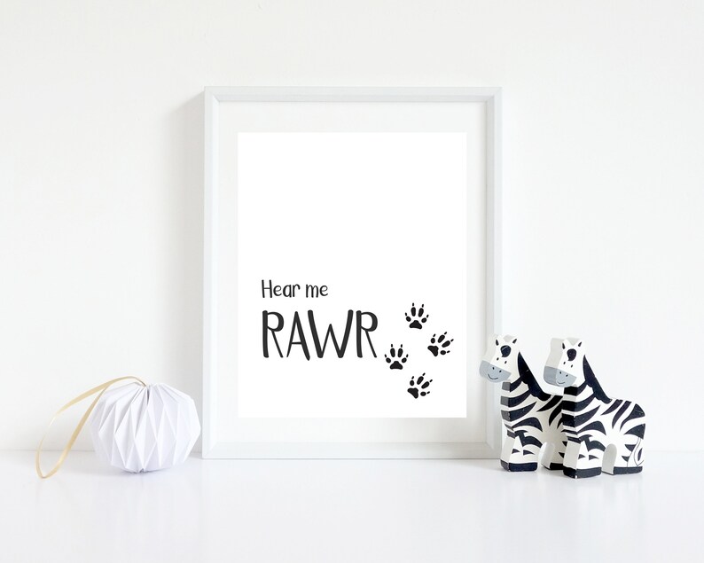 Hear Me Rawr Quote Wall Art Kids Wall Art Print Nursery - Etsy