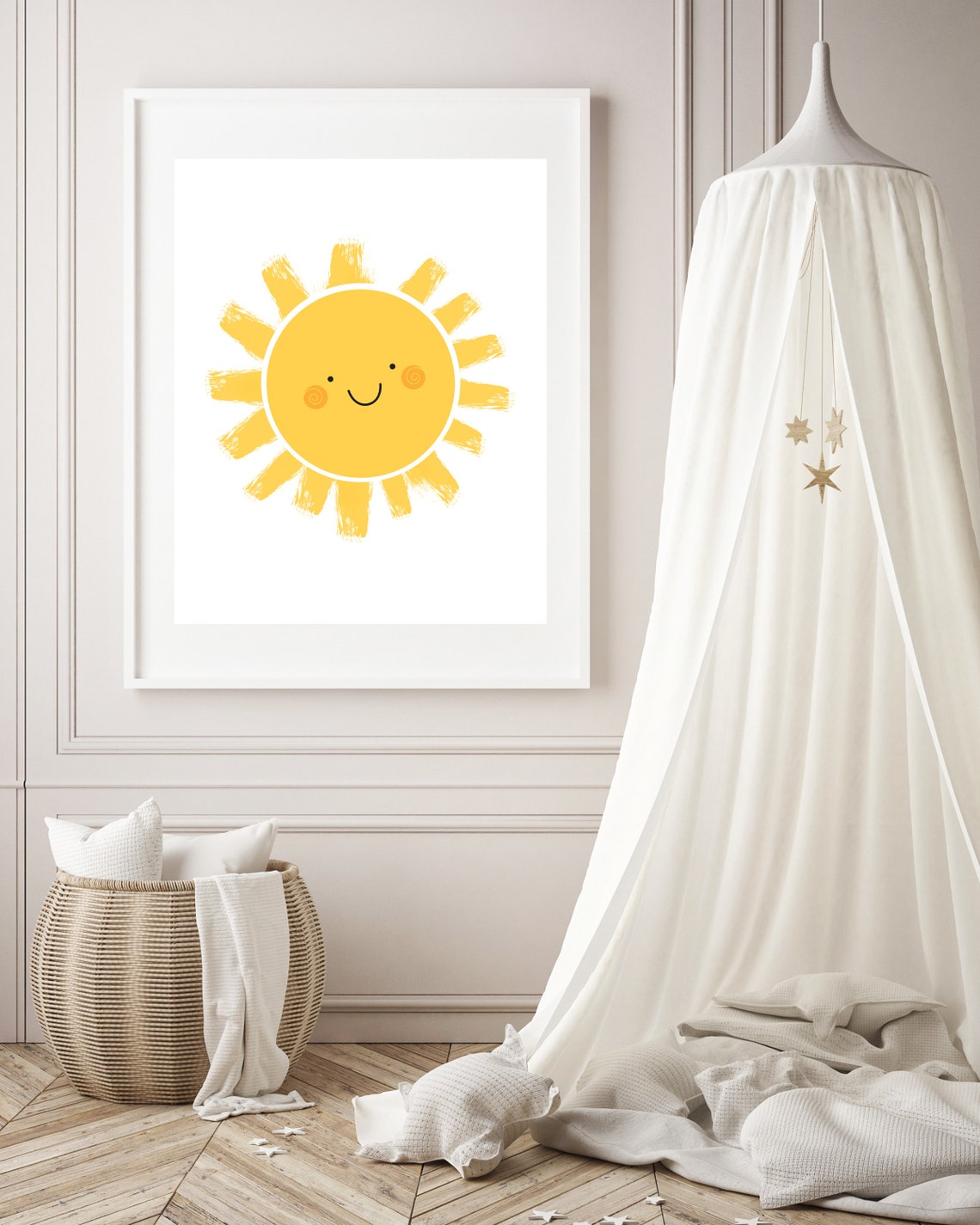 Yellow Sun Printable Art Smile Sun Print for Kids Room Sun | Etsy