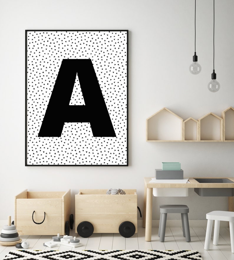 Letter Wall Art for Kids Letter Art Print Typography Print - Etsy
