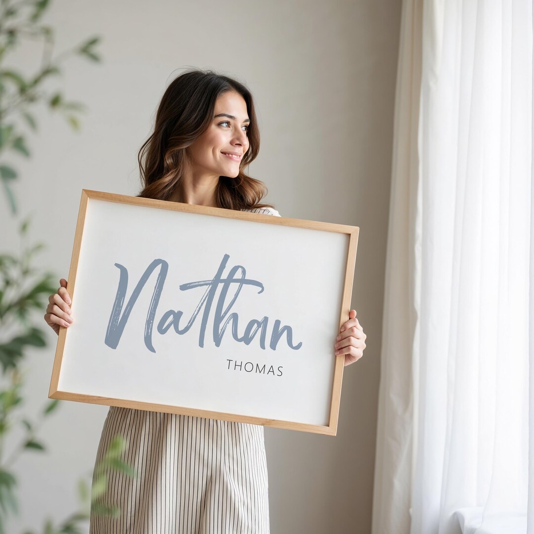 Personalized Name Print – Custom Kids Room Wall Art – Minimalist ...