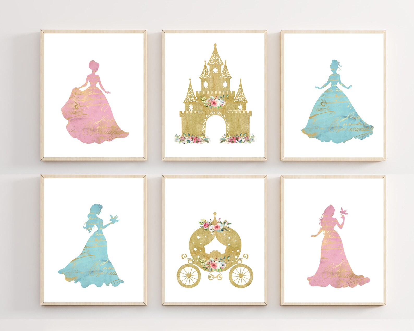 Princess Prints Princess Wall Art Princess Nursery Girls - Etsy