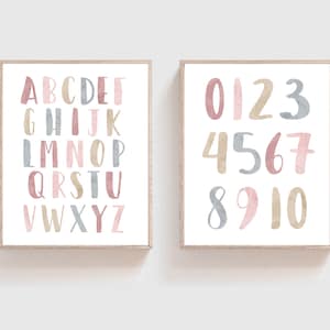 Alphabet and Numbers Print - Alphabet Poster - Abc Poster - Number ...