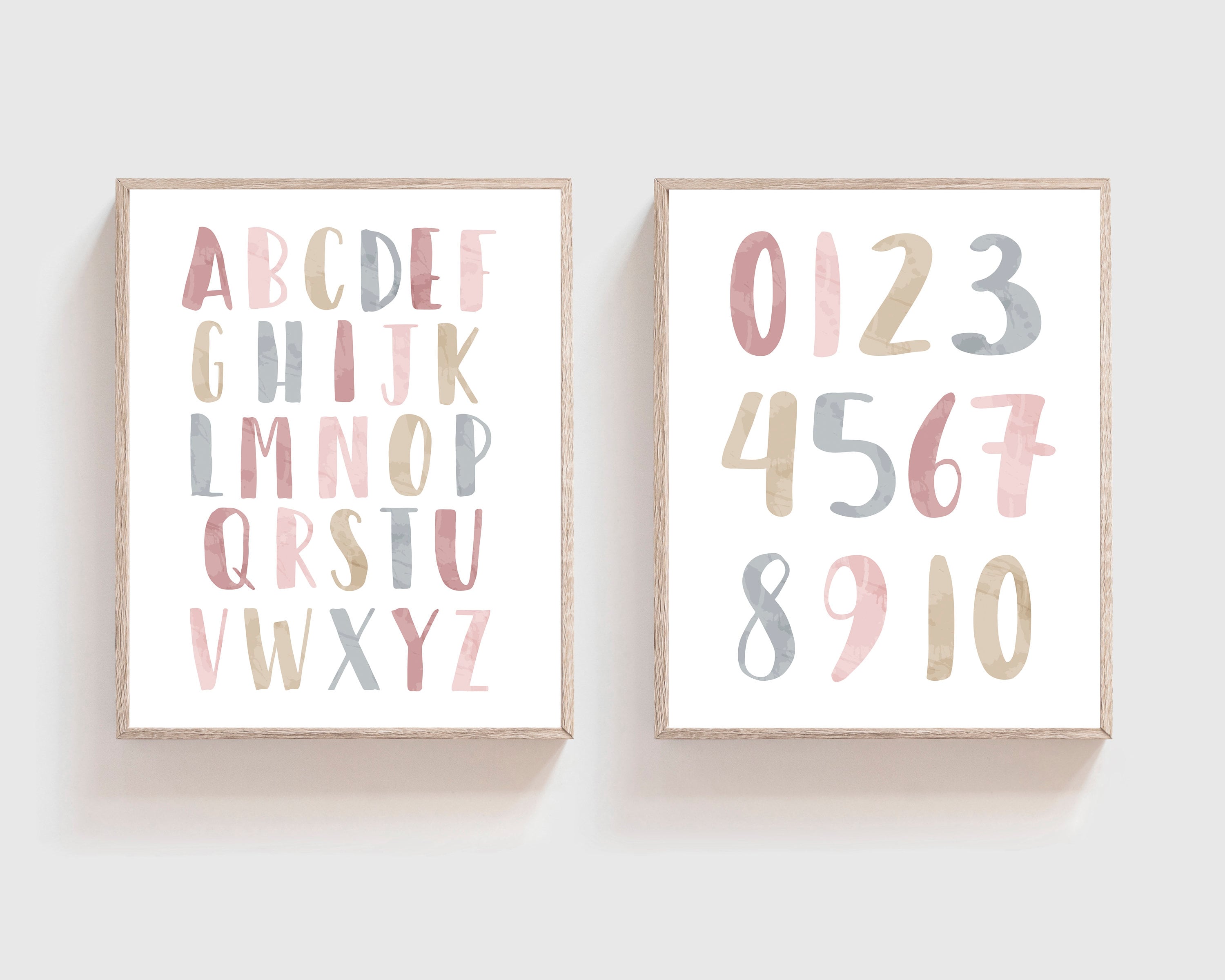 Alphabet and Numbers Print Alphabet Poster Abc Poster | Etsy