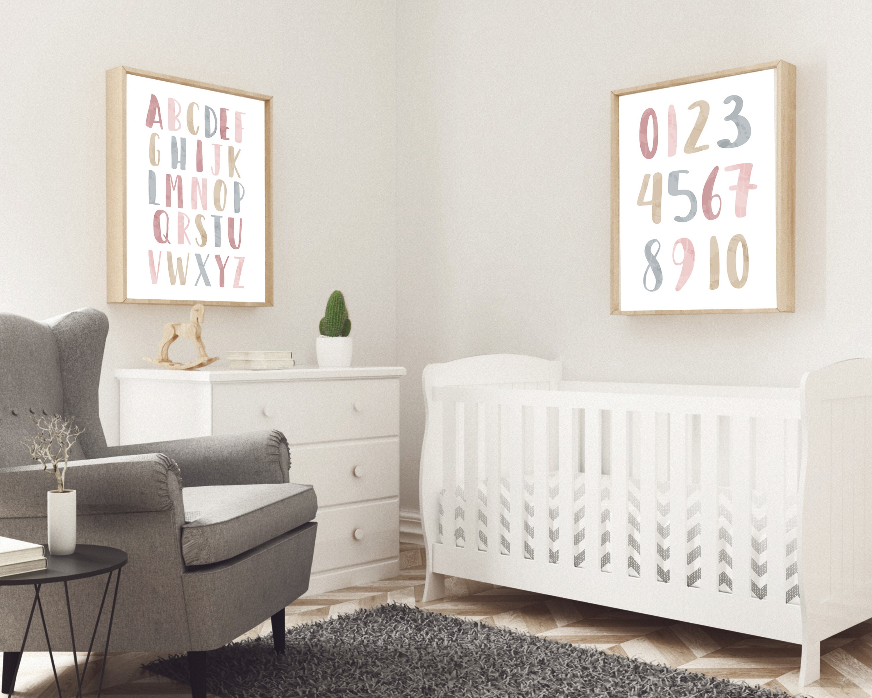 Alphabet and Numbers Print Alphabet Poster Abc Poster | Etsy