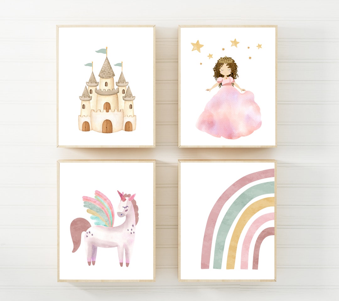 Princess Wall Art - Princess Prints - Princess Nursery Decor - Girls ...