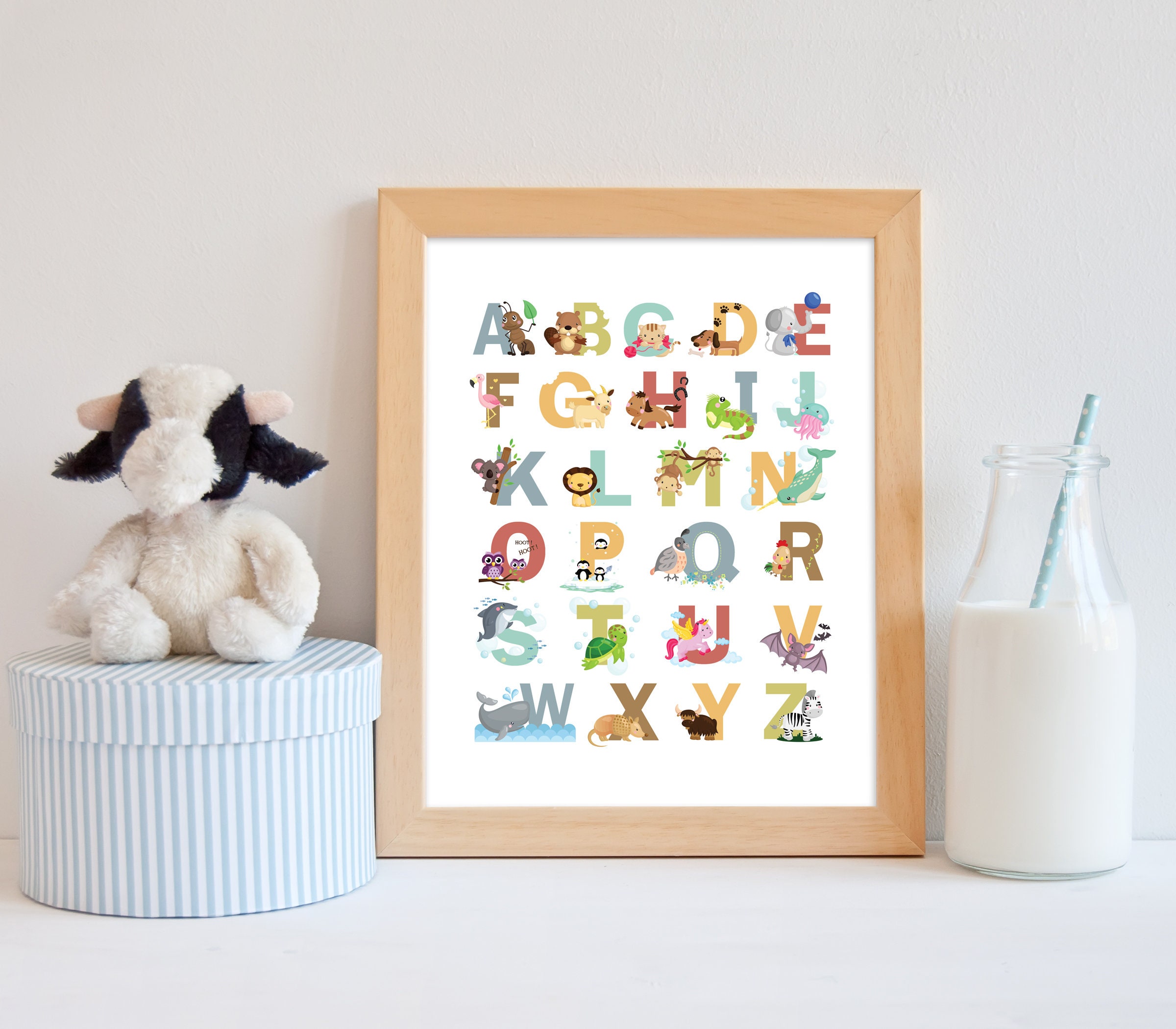 ABC Print Alphabet Poster Alphabet Wall Art Playroom | Etsy