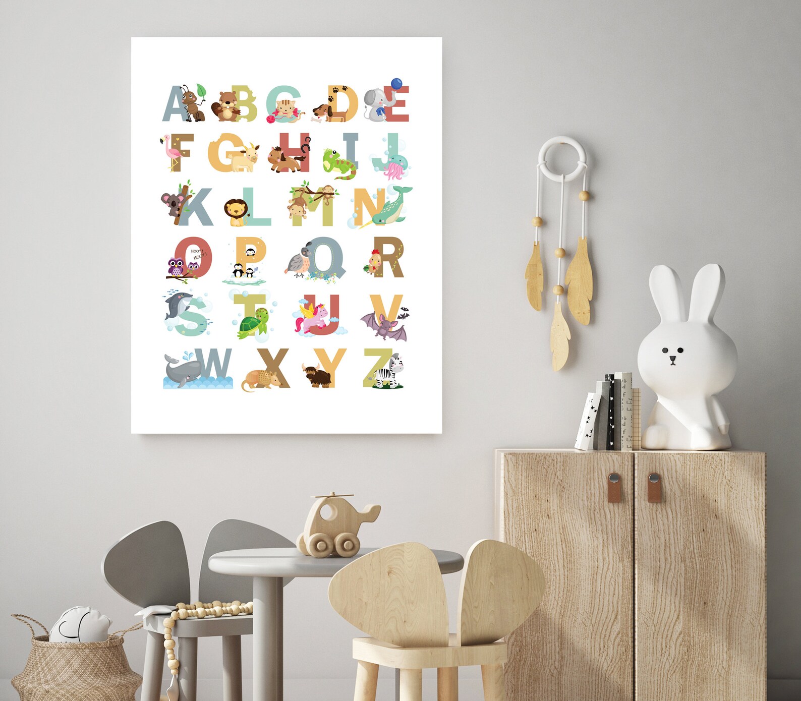 ABC Print Alphabet Poster Alphabet Wall Art Playroom | Etsy