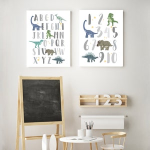 Dinosaur Alphabet Print - Alphabet Wall Art - Boy Alphabet Poster - ABC ...